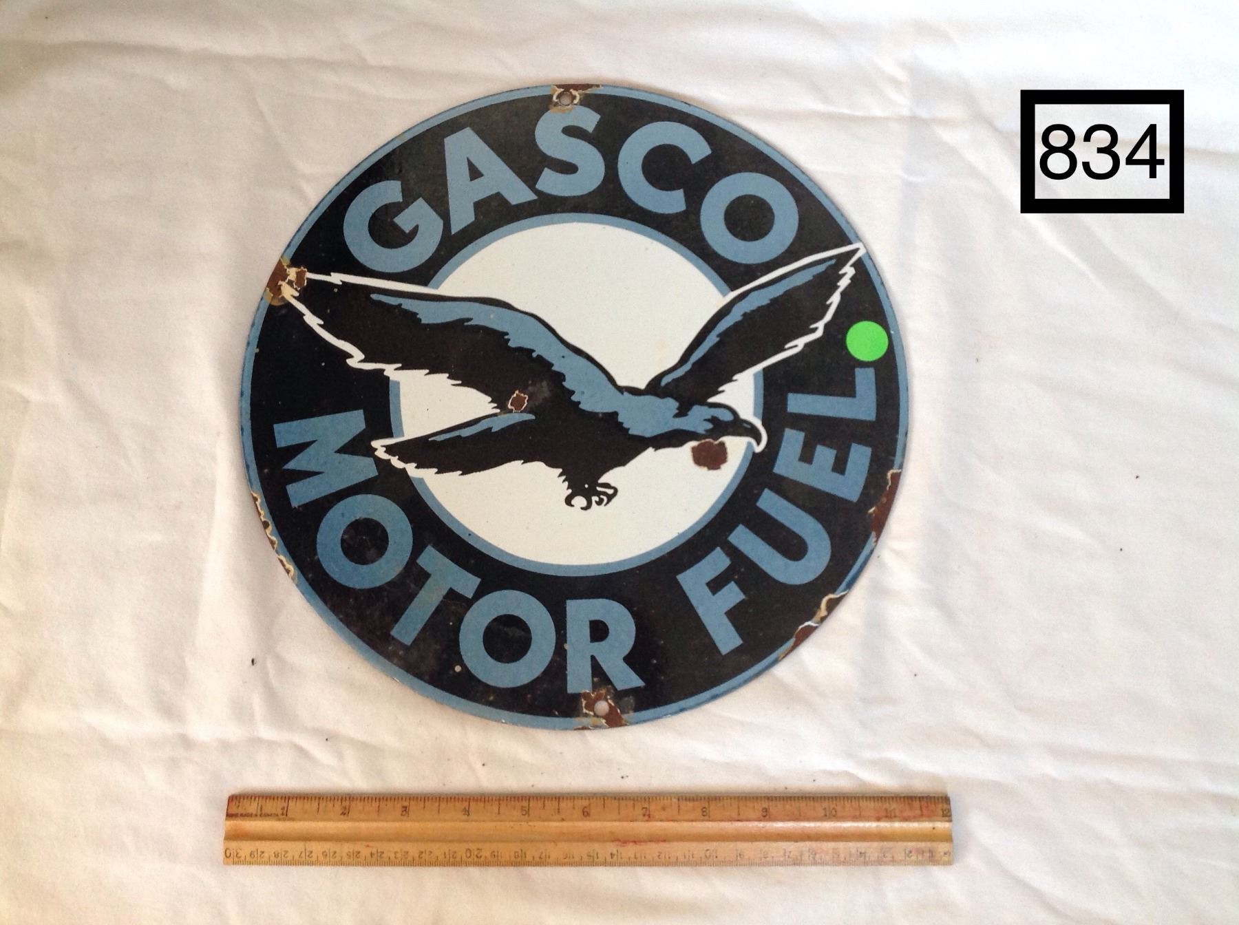 GASCO MOTOR FUEL – HEAVY METAL PORCELAIN SIGN (REPRODUCTION) - Schmalz ...