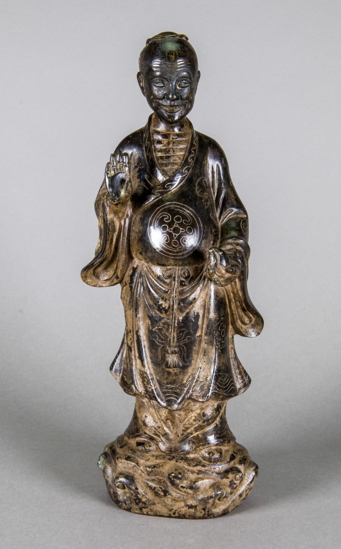 Chinese Bronze Taoist Priest Figure Qing Period