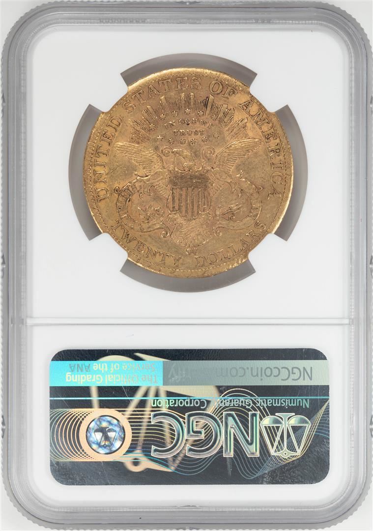 1884-CC $20 Liberty Head Double Eagle Gold Coin NGC AU53