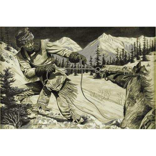 JOE RUIZ GRANDEE, Early Texas gouache/board JOE RUIZ GRANDEE (1929-)