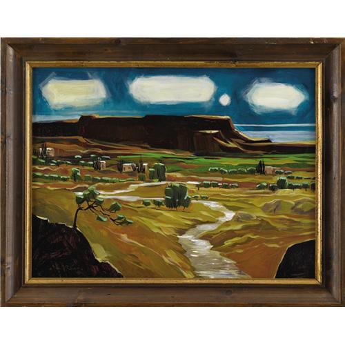 DOEL REED, Early Texas oil on masonite DOEL REED (1895-1985)