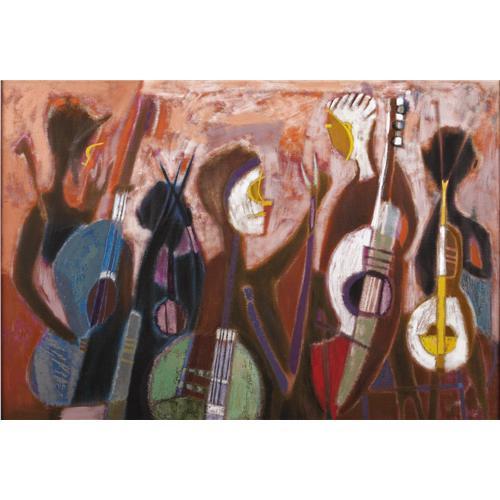 WILLIAM LESTER, Early Texas oil/linen, 1959 WILLIAM LESTER (1910-1991)