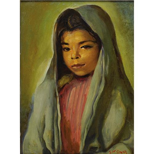 JOHN ORTH, Early Texas Art, oil/masonite JOHN ORTH (1889-1976)