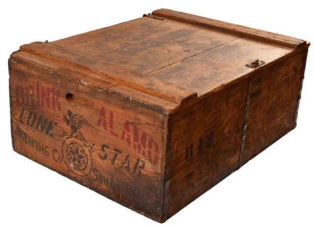 Lone Star Brewing Co. Alamo Beer Wood Crate