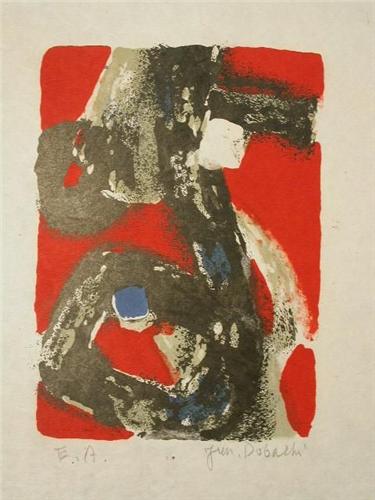 JUN DOBASHI Signed Lithograph Abstract