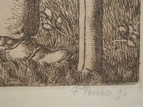 FRITZ BOEHLE Etching German Art