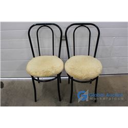 **(2) Metal Frame Kitchen Chairs