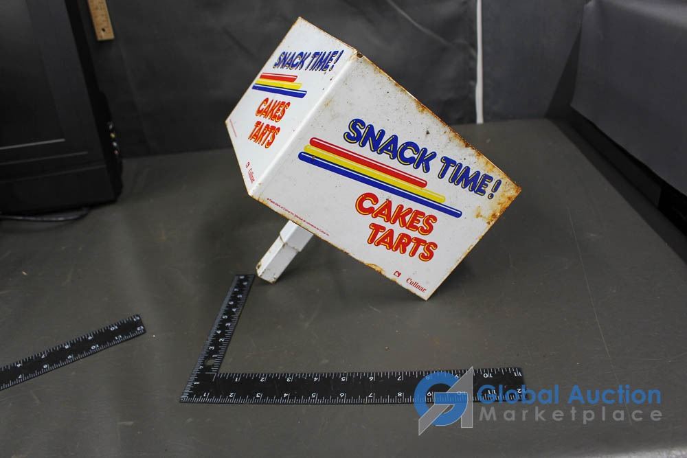 Vintage Metal "Snack Time" Display Sign Topper