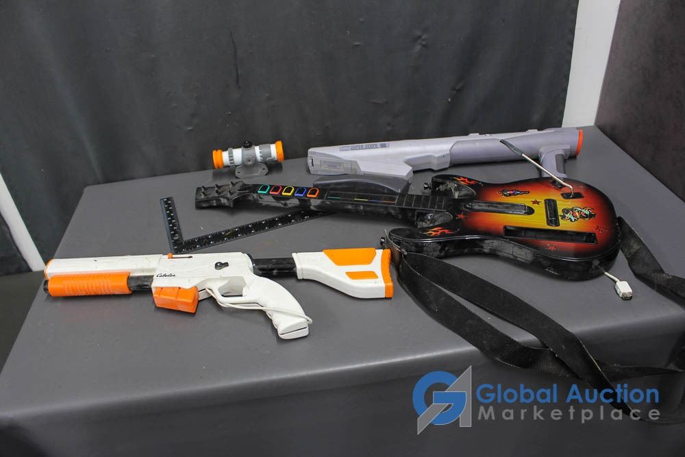Nintendo Cabela's Toy Gun, Super Scope and Guitar Hero Toy Guitar