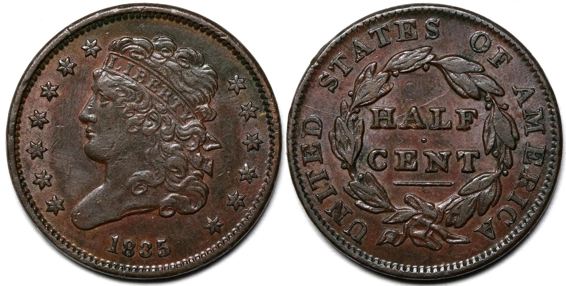 1835 Classic Head Half Cent 118822 Holabird Western Americana 1835-classic-head-half-cent-118822-holabird-western-americana