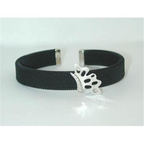 636 PASCIA 18KW Gold/Steel Bangle w/Diamond