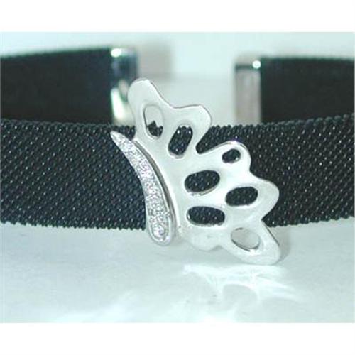 636 PASCIA 18KW Gold/Steel Bangle w/Diamond