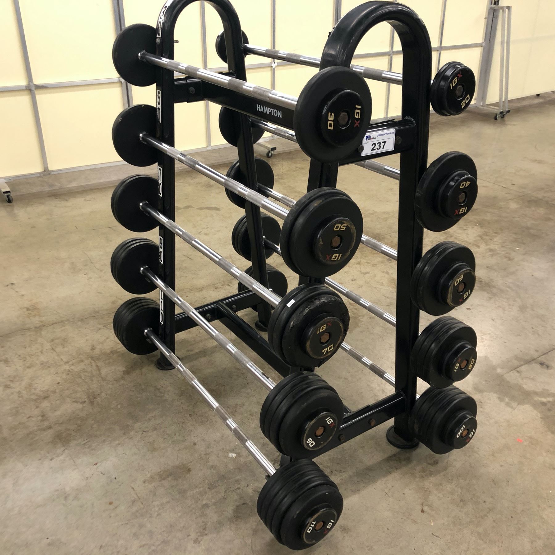 WEIGHT SET INC BARBELLS FROM 20 110 LBS WITH RACK WEIGHT SET INC BARBELLS FROM 20 110 LBS WITH RACK