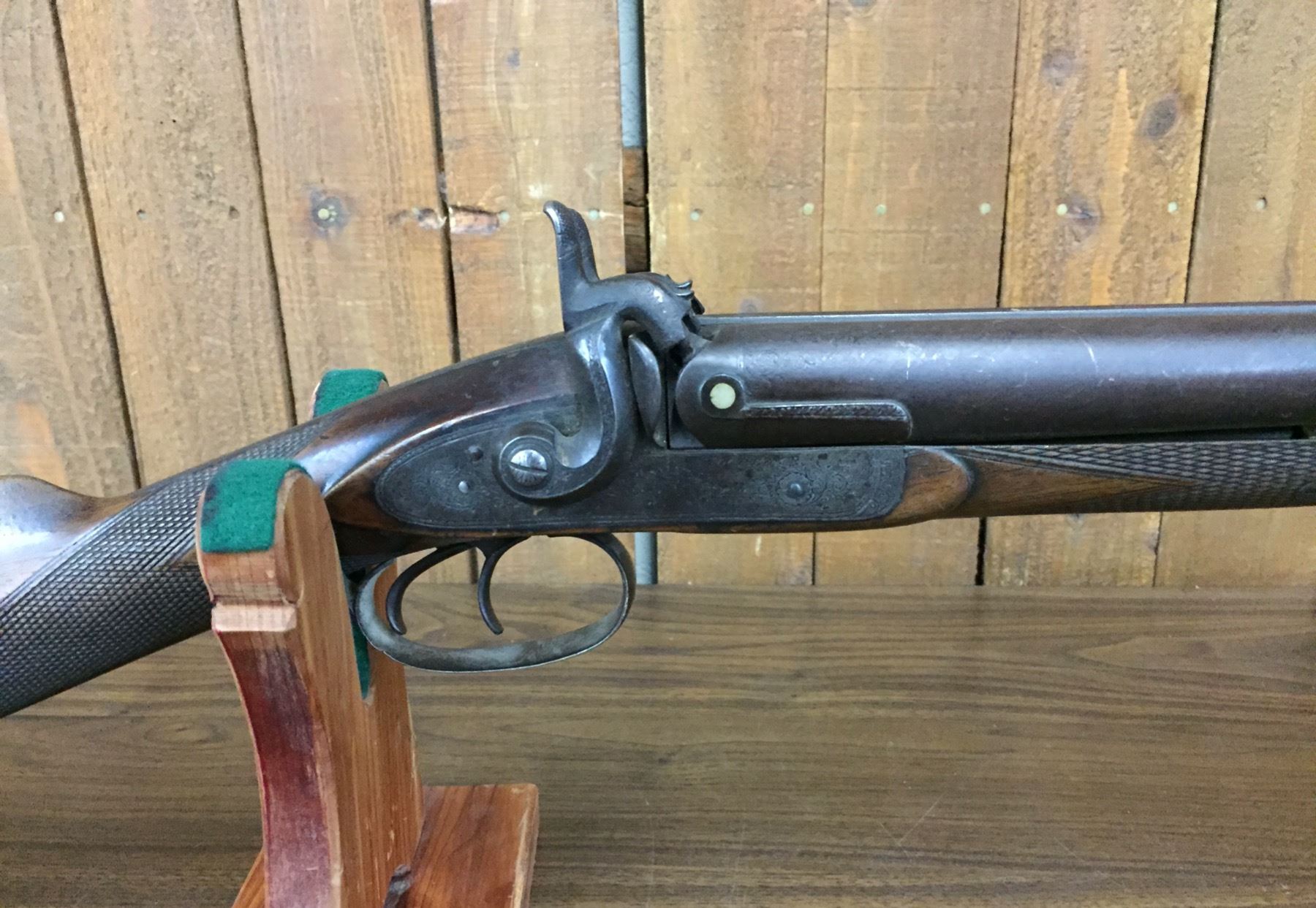 Engraved Antique Double Barrel Shotgun