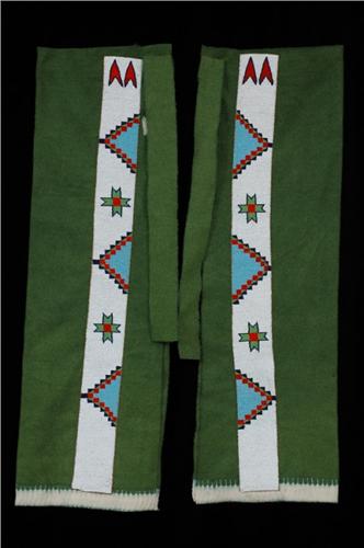 Sioux Beaded Wool Stroud Cloth Leggings