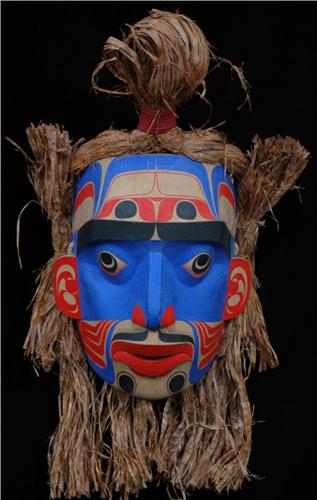 Duane Pasco Carved Portrait Mask with C