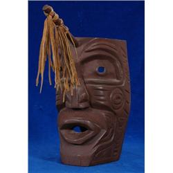 Carved Red Cedar Squamish Mask Signed 1