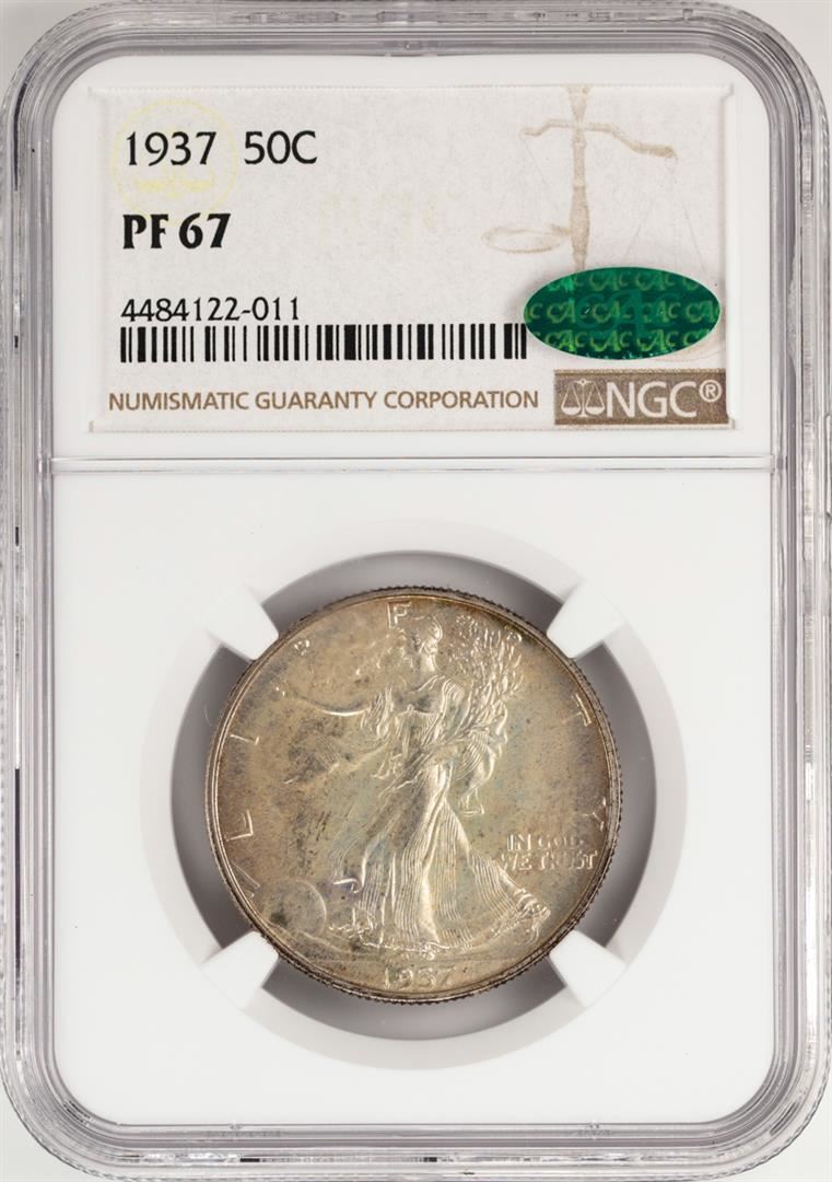 1937 Proof Walking Liberty Half Dollar Coin NGC PF67 CAC
