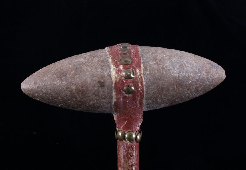 Comanche Stone Head Horseback War Club 19th C.