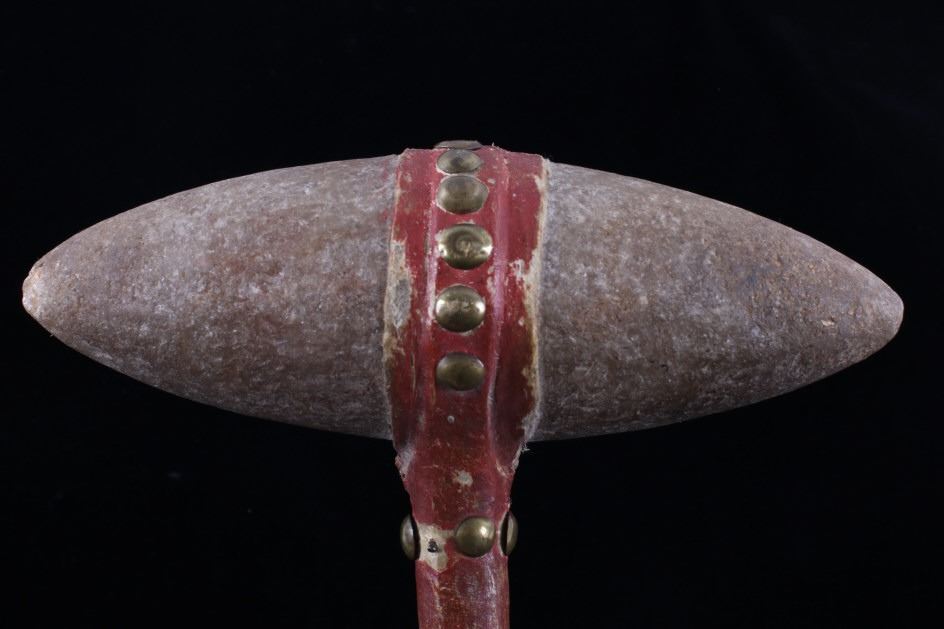 Comanche Stone Head Horseback War Club 19th C.