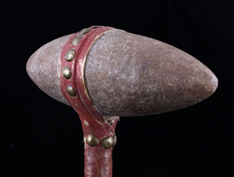 Comanche Stone Head Horseback War Club 19th C.