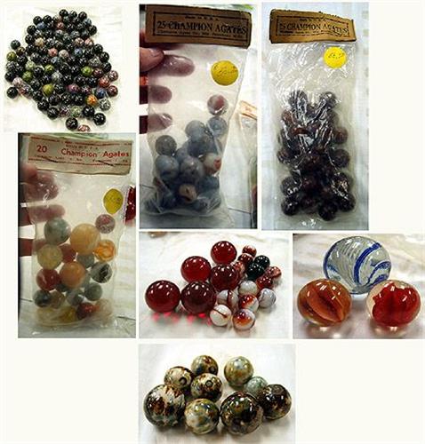 Vintage marbles: Laticinio core swirl,