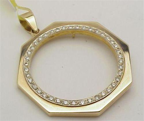 Diamond coin bezel, 1 1/2 in dia. 14.8
