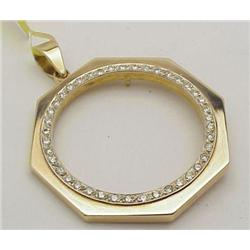 Diamond coin bezel, 1 1/2 in dia. 14.8