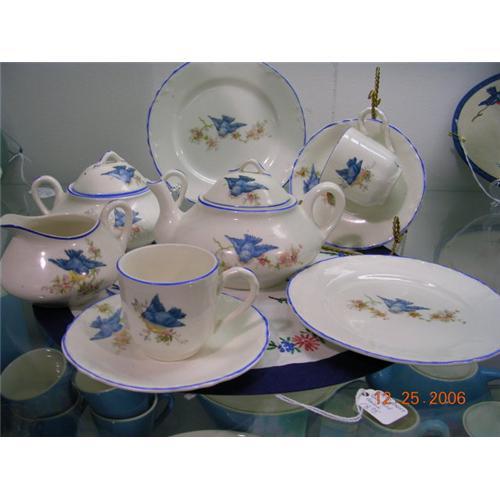 RARE VINTAGE BLUE BIRD CHILD'S TEA SET--9 #944878