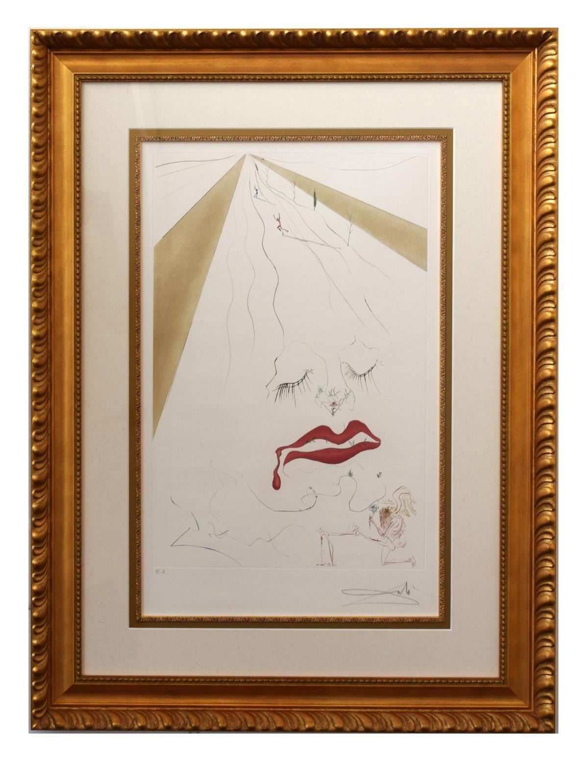Salvador Dali- Original Etching With Color Added "Transfiguration"