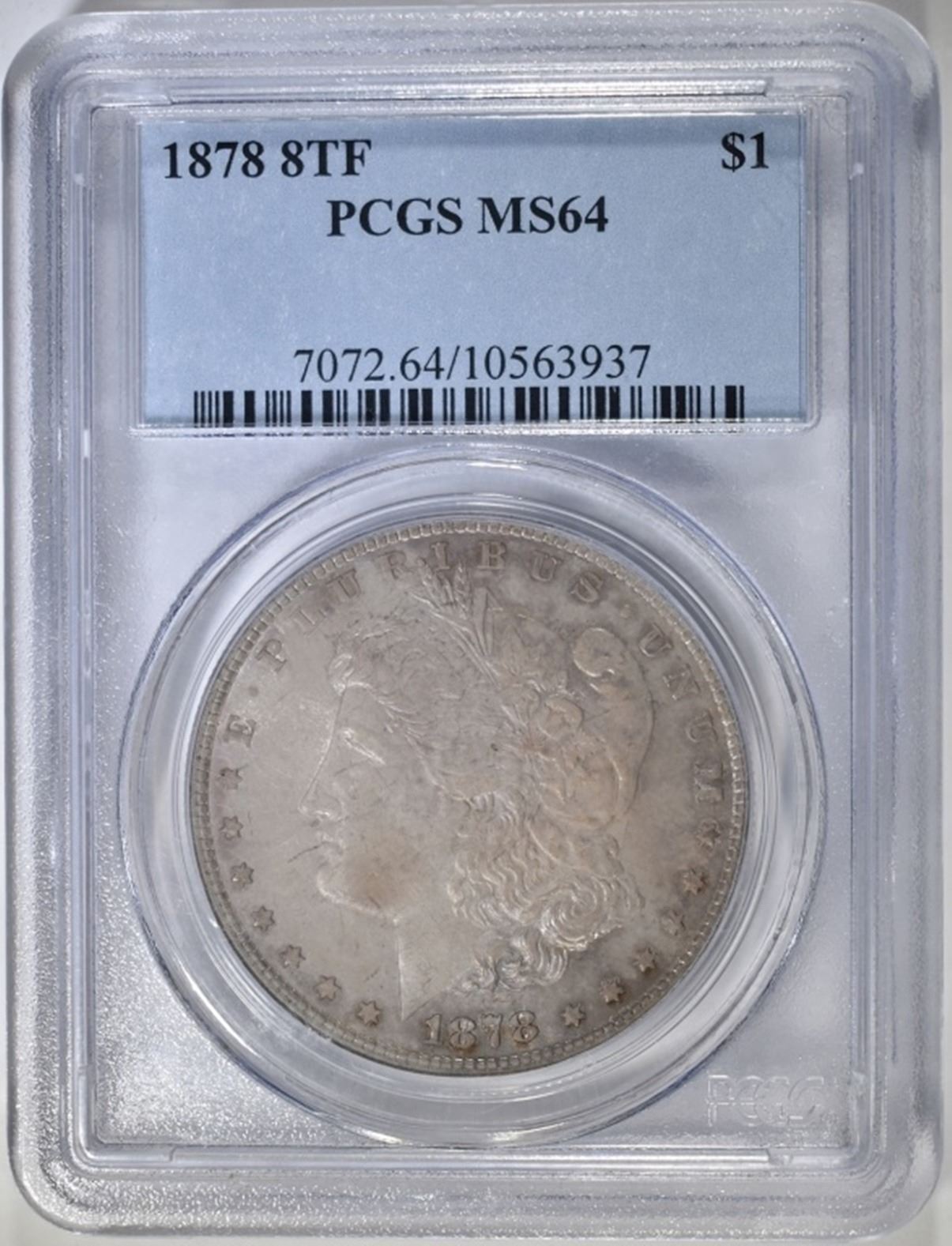 1878 8 TF MORGAN DOLLAR PCGS MS-64