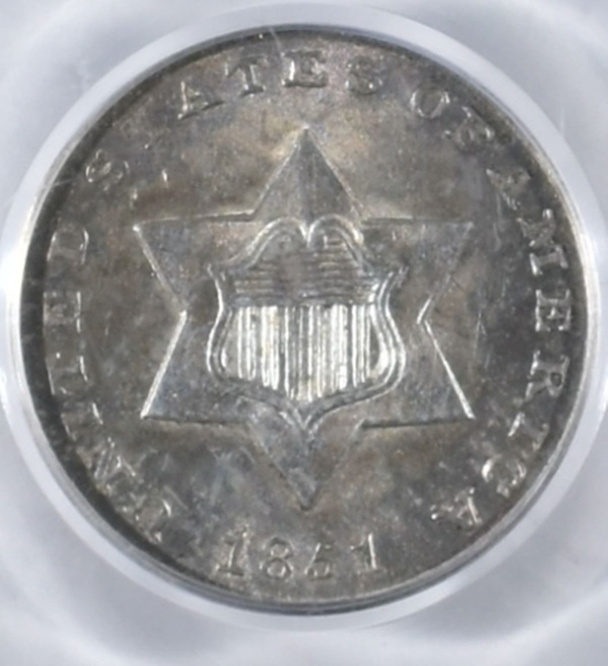 1851 3 CENT SILVER PCGS MS-63