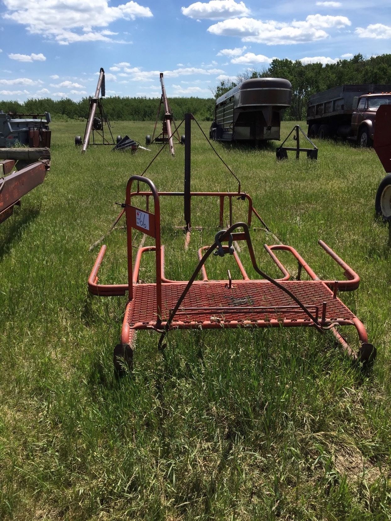 Square bale stooker and FEL square bale fork sells as one unit