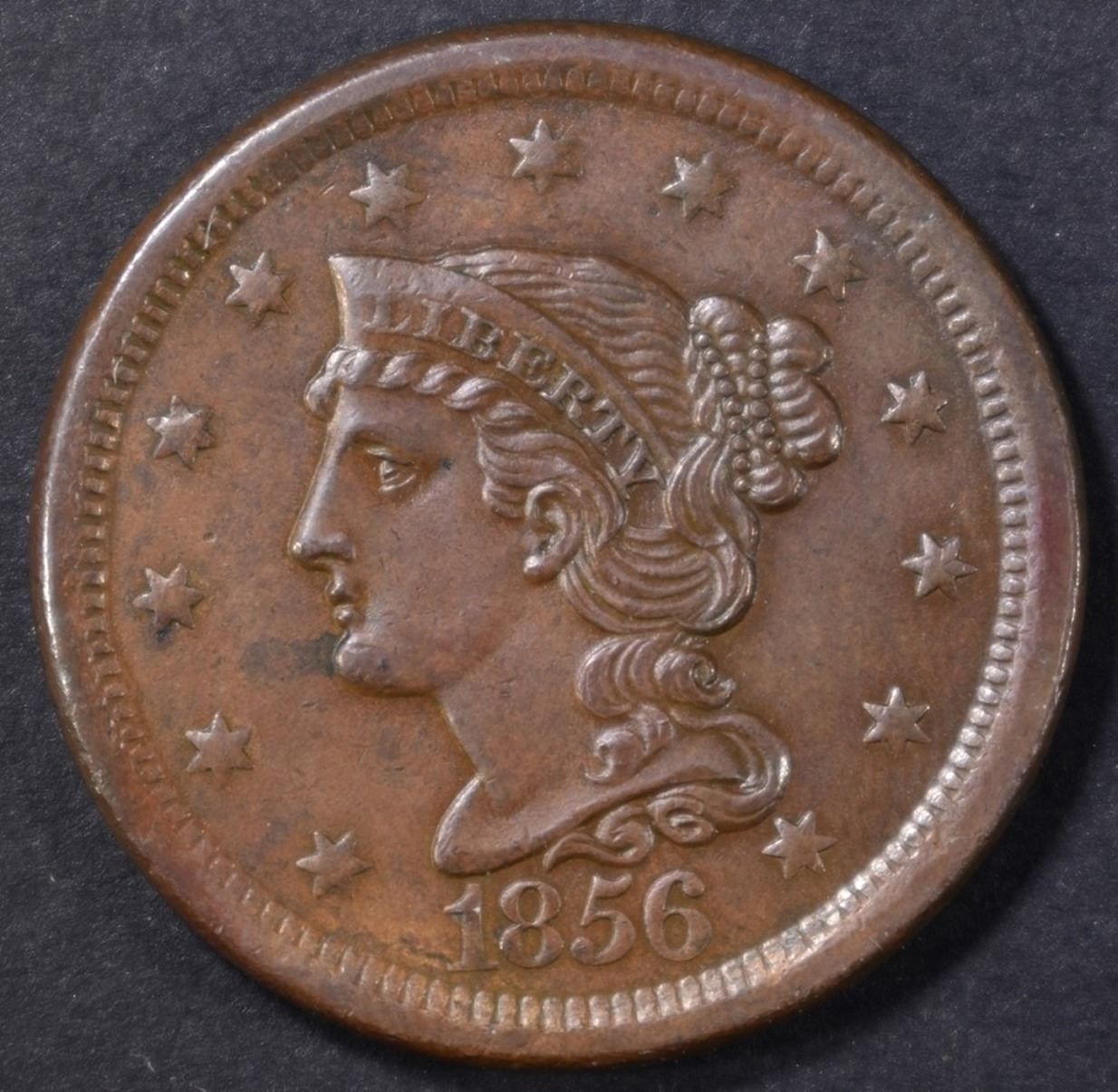 1856 LARGE CENT BU