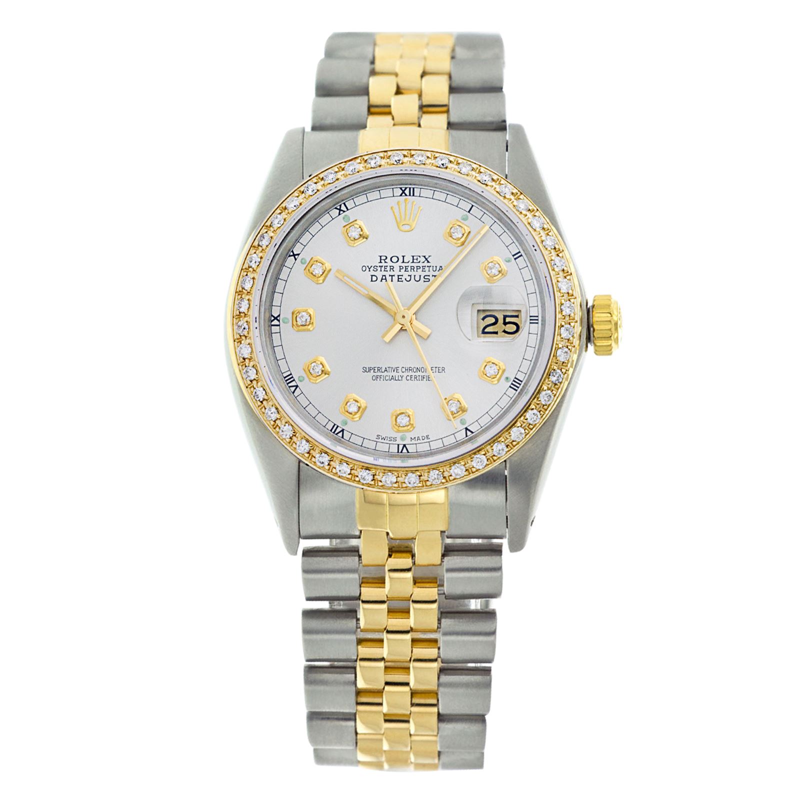 Rolex Pre-owned 36mm Mens White with Tracker Two Tone - REF-610R3M