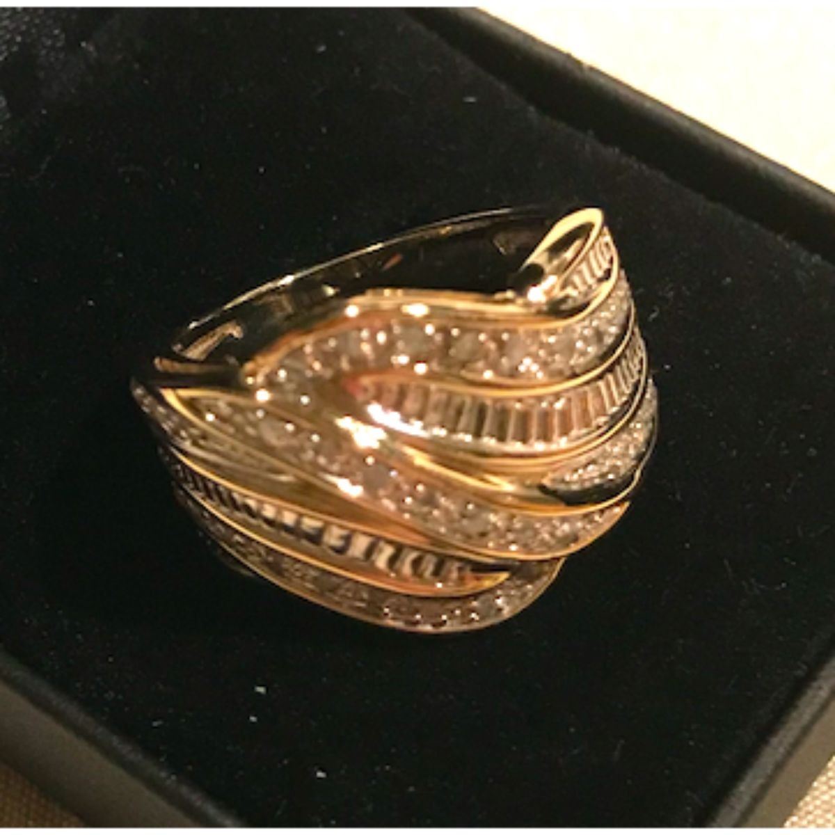 Gold Over Sterling Diamond Chip Cocktail Ring