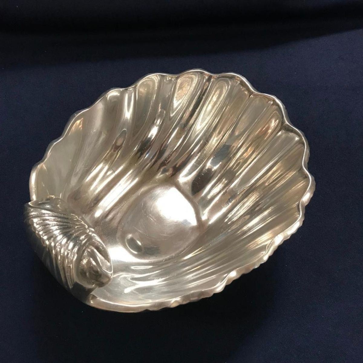 Pewter Clam Scallop Shell Serving Bowl Dish