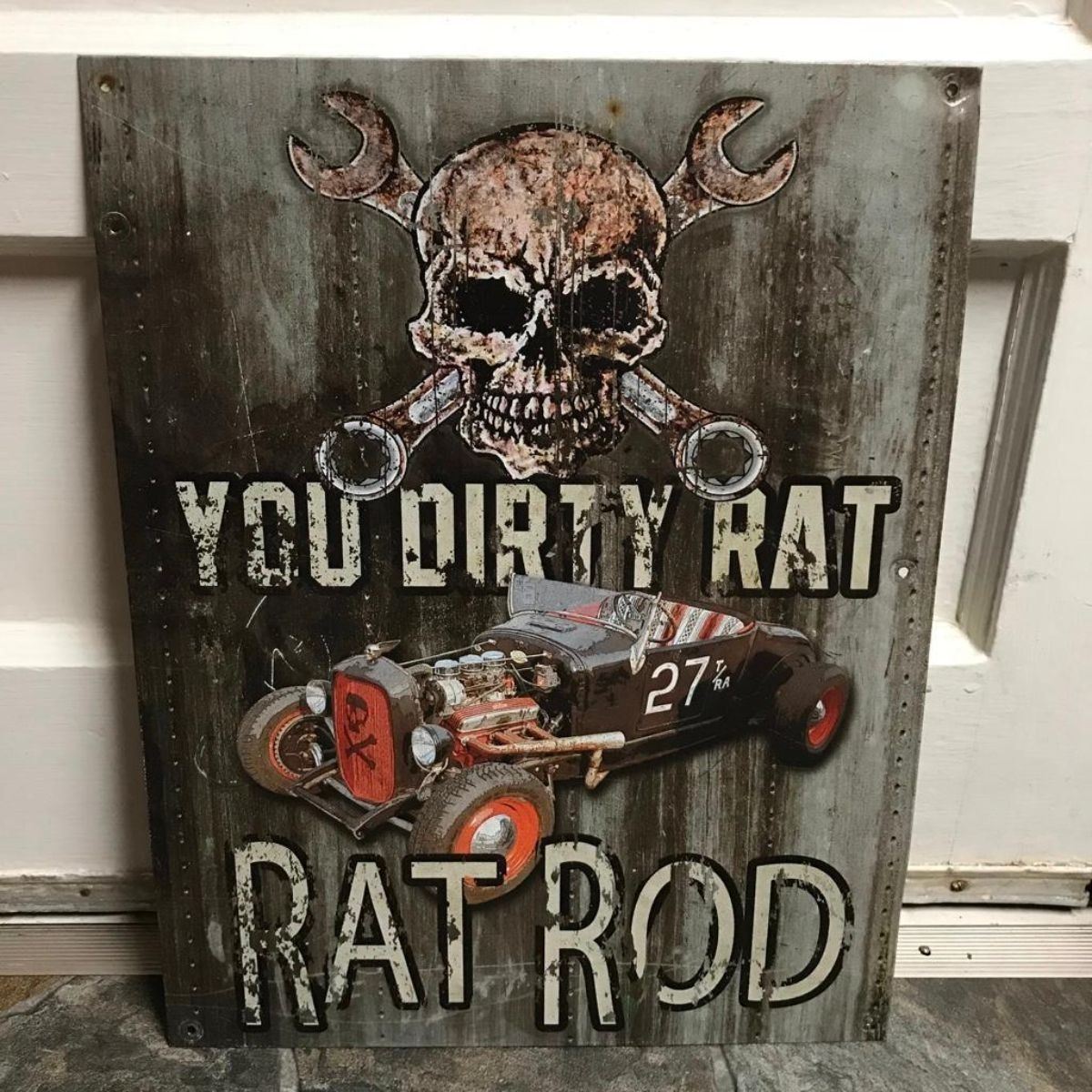 You Dirty Rat, Rat Rod Metal Garage Sign