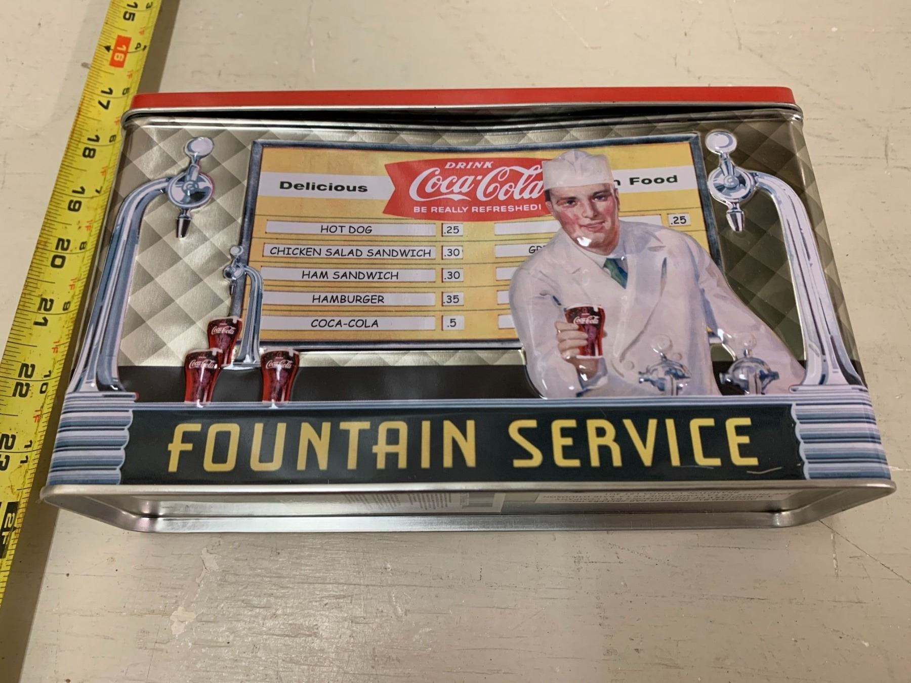 COCA-COLA "FOUNTAIN SERVICE" TIN