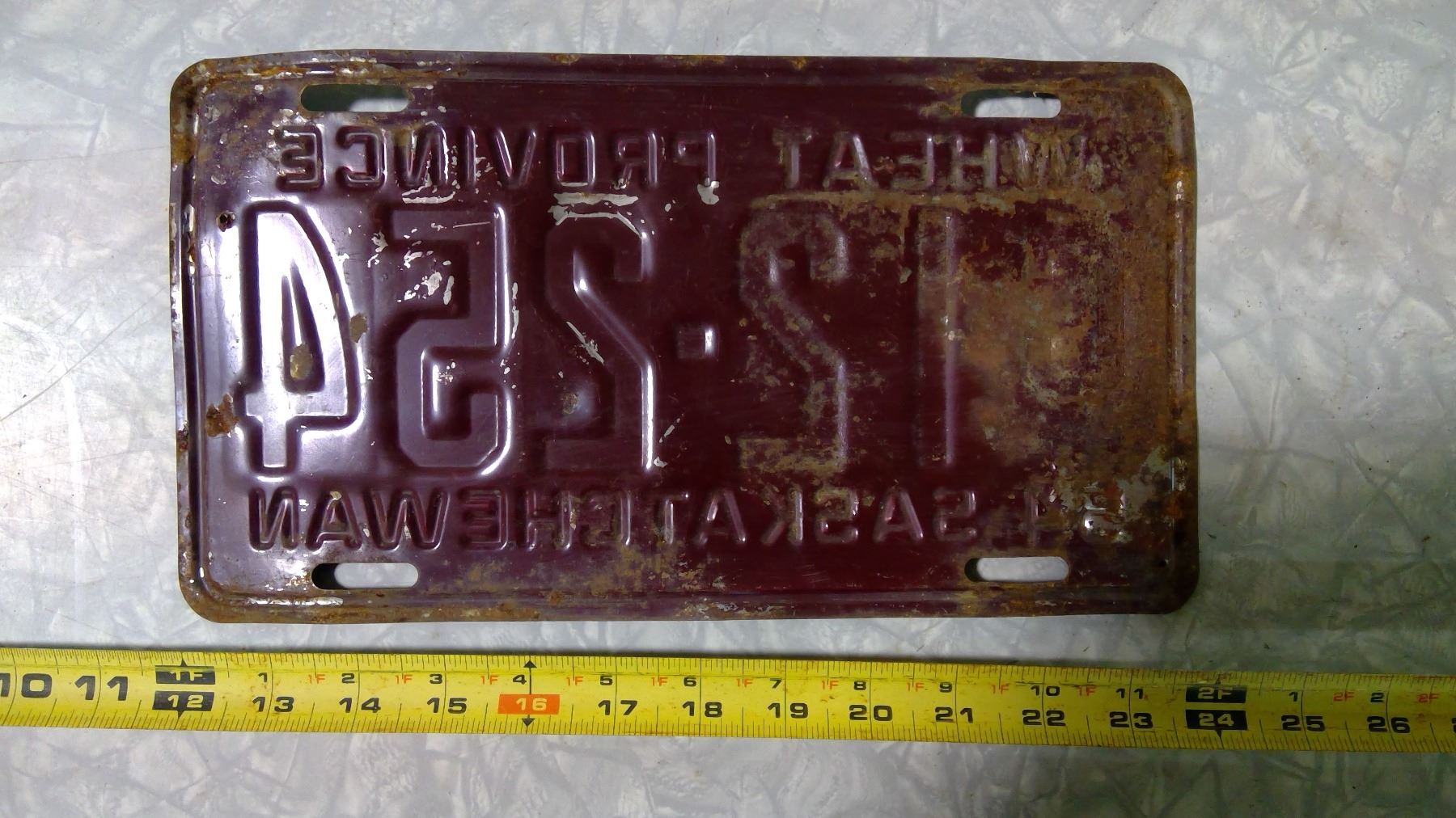 54 SASK COMMERCIAL PLATE - Schmalz Auctions