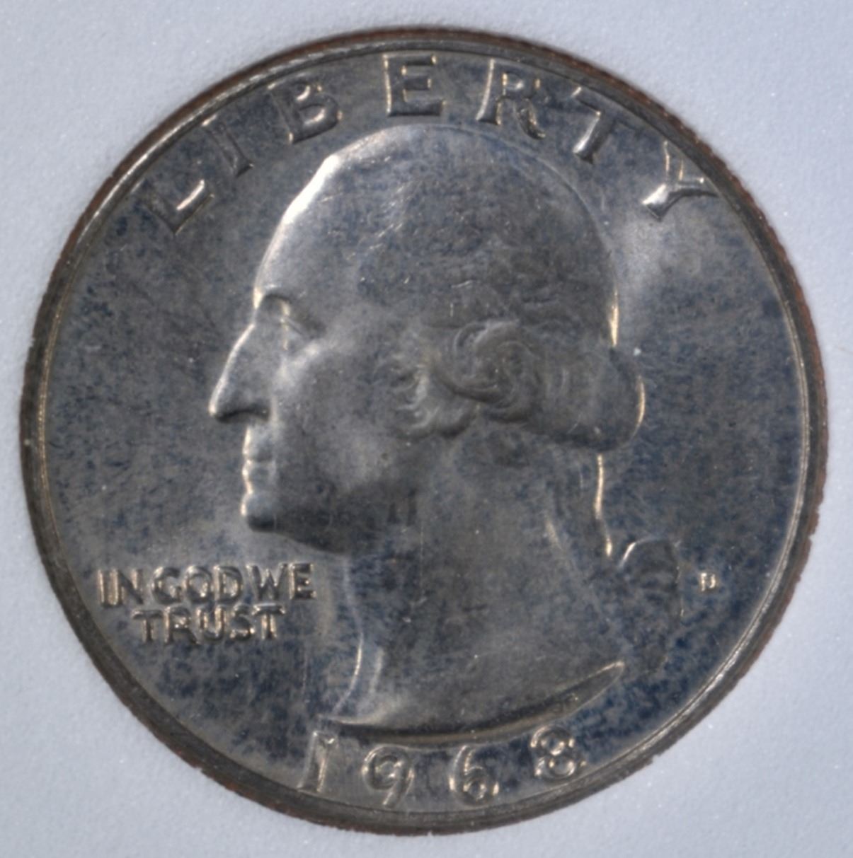 1968-D WASHINGTON QUARTER, RNG SUPERB GEM+ BU