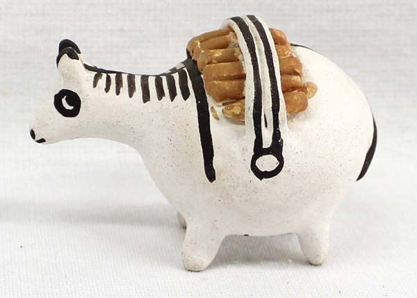 Acoma Polychrome Pottery Donkey by Leno