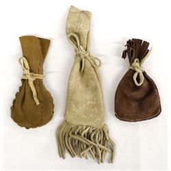 3 Vintage Native American Leather Pouches