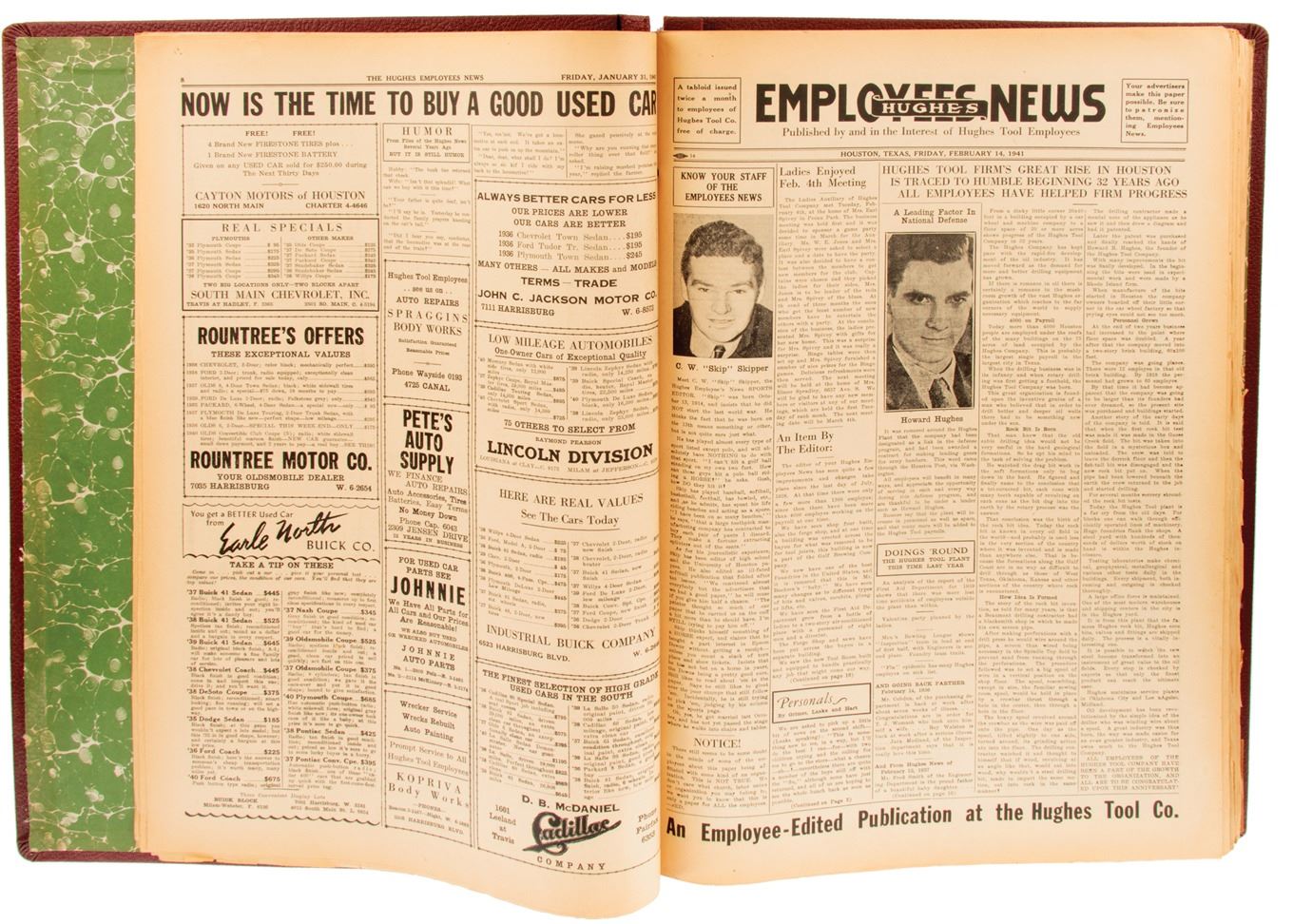 Howard Hughes personal bound collections of official Hughes Tool ...