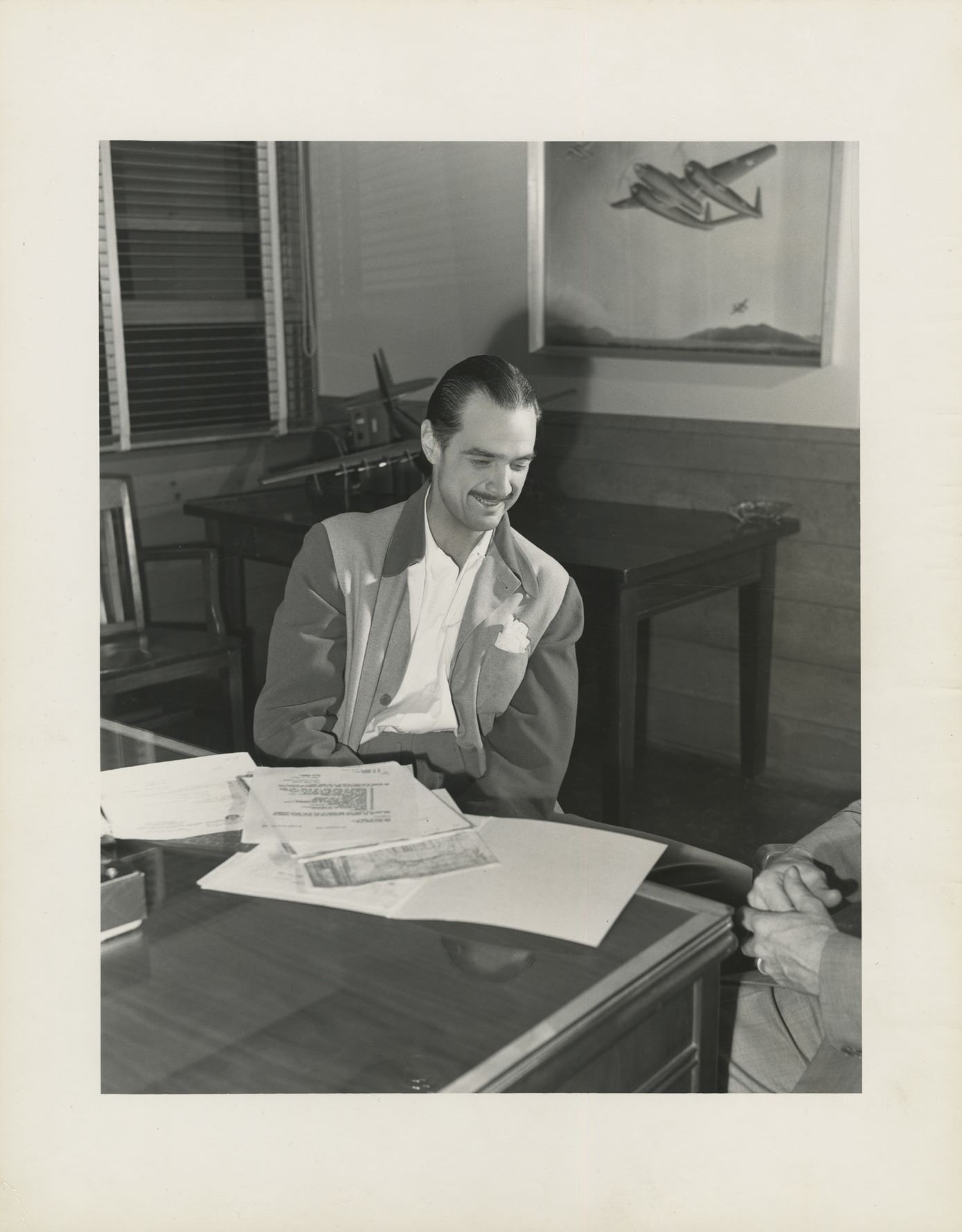 Howard Hughes personal oversize candid portrait photograph.