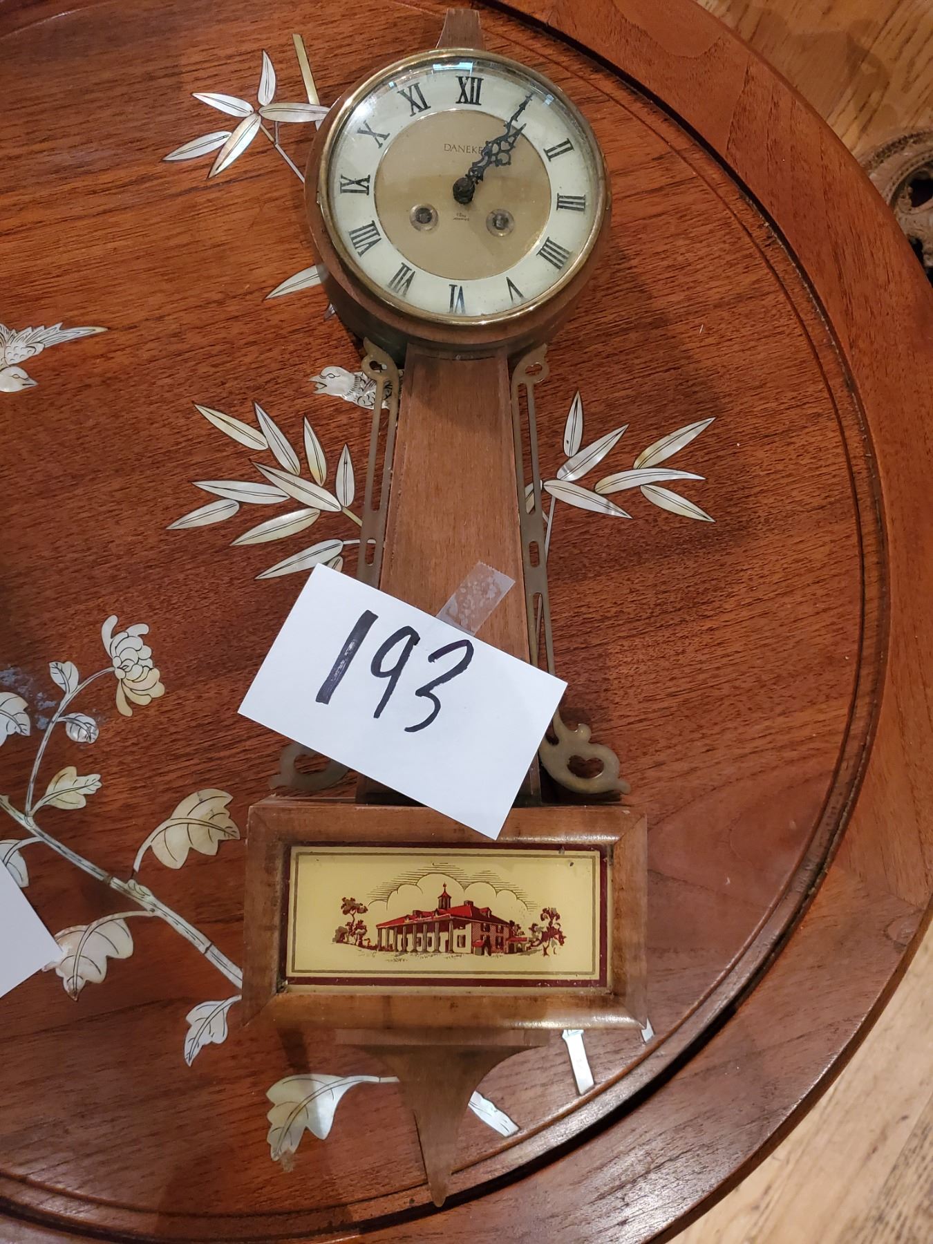 Vintage Banjo 8 Day Wall Clock, Jeweled, made in Germany by Daneker