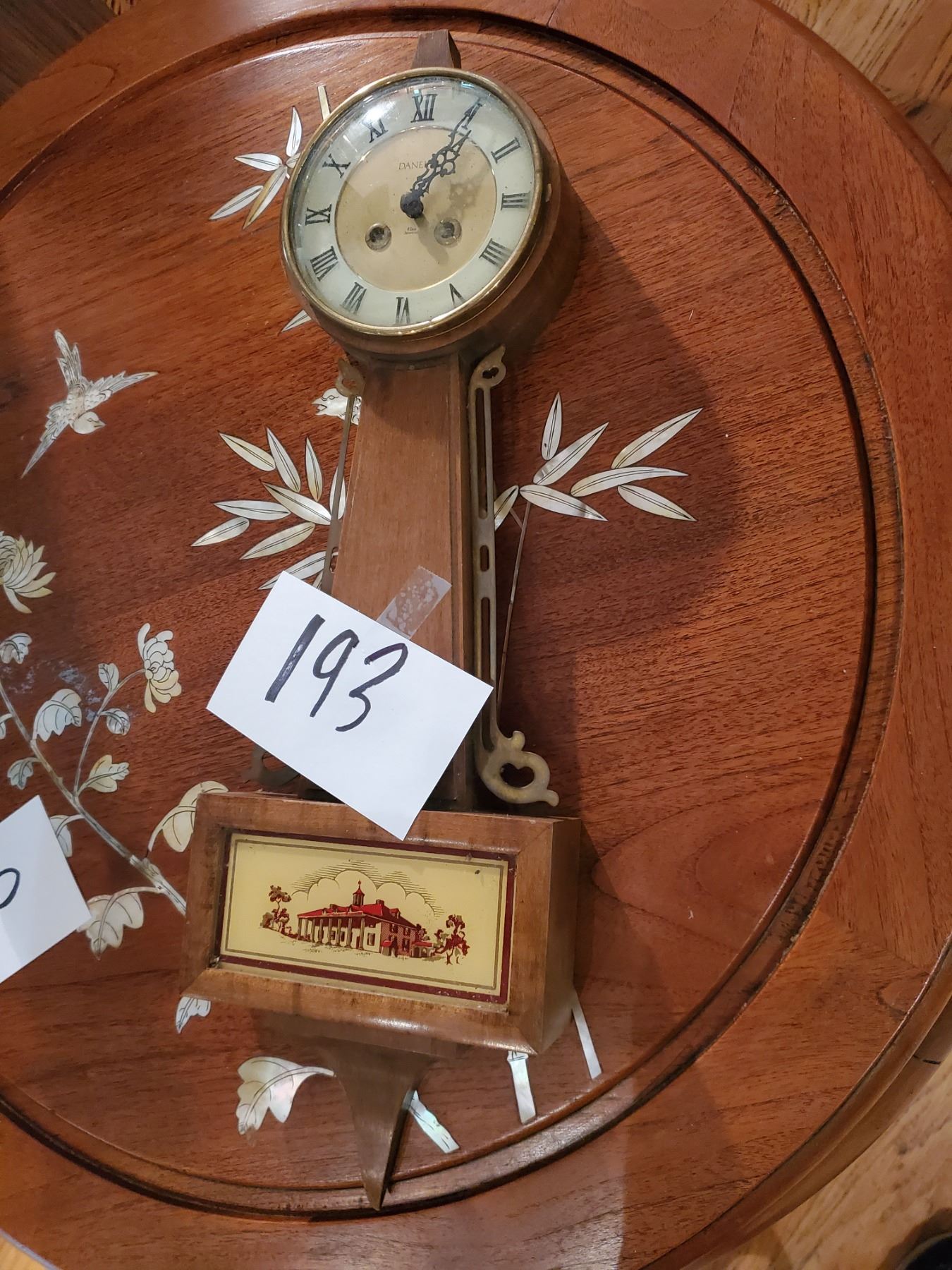 Vintage Banjo 8 Day Wall Clock, Jeweled, made in Germany by Daneker