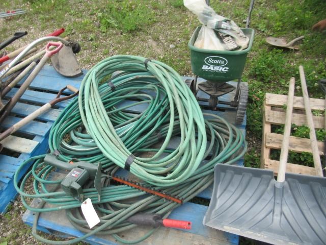 4 Plus Rolls of Garden Hose, Seed Broadcaster Electric Hedger