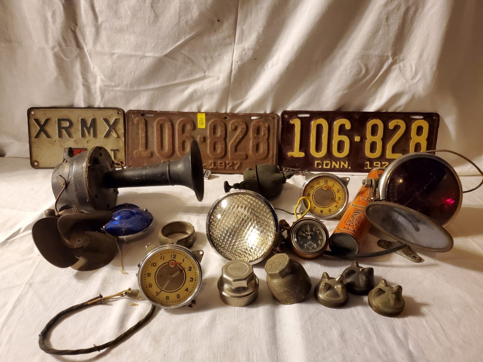 Vintage License Plate and Car Parts