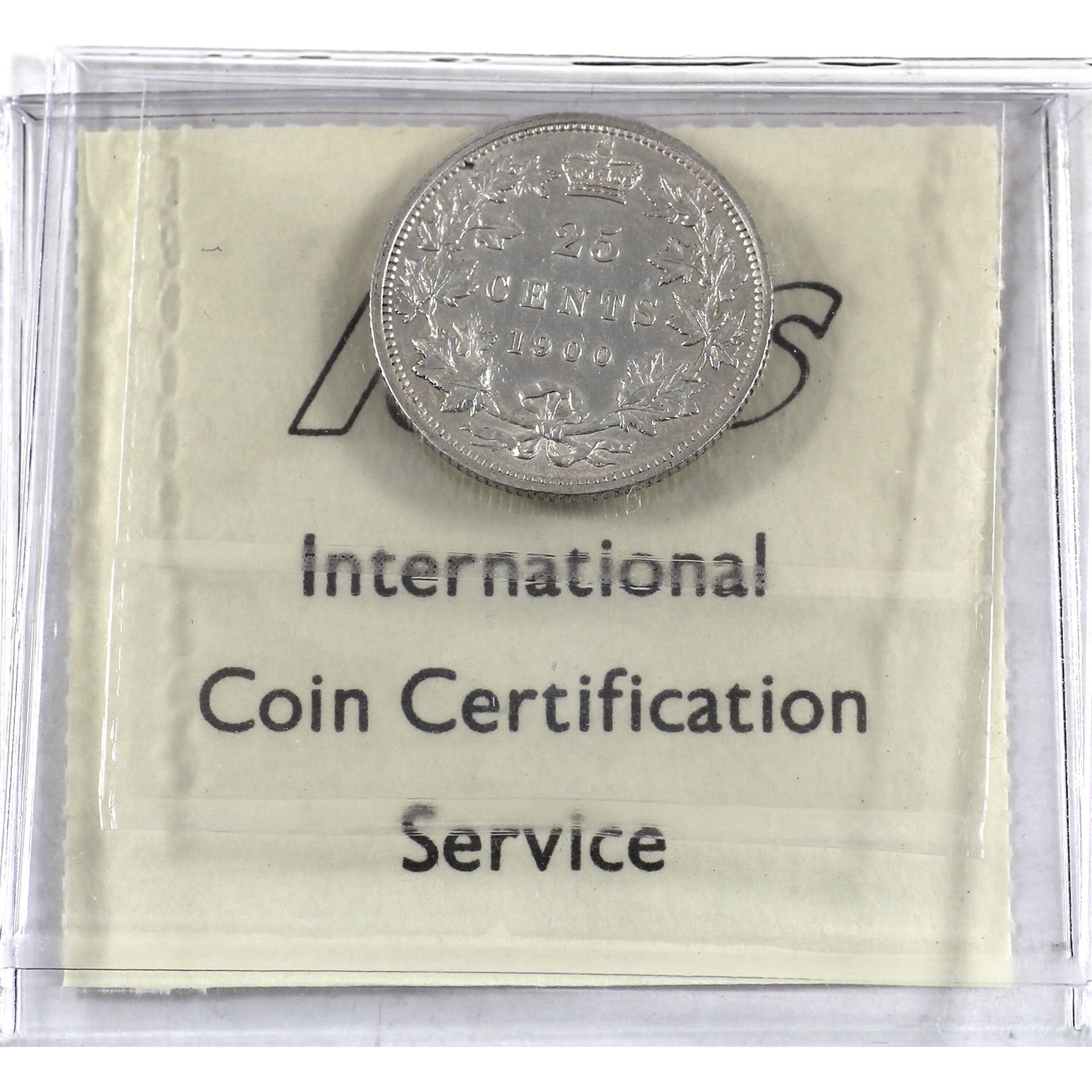 25-cent 1900 ICCS Certified EF-40.